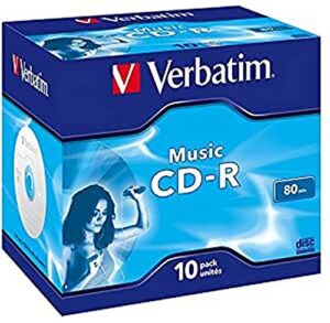 verbatim cdr 80 audio 10 pack j/case (16x)