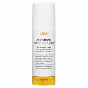 gigi anesthetic numbing spray for sensitive skin - lidocaine-based gel, 1.5 oz