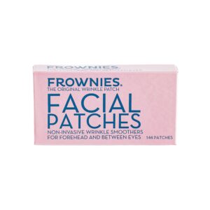 frownies forehead and between the eyes facial patches - hypoallergenic patches to smooth & soften forehead horizontal & eleven lines - for overnight use, 144 count