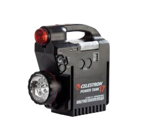 celestron – powertank 17 telescope battery – rechargeable portable 12v power supply for computerized telescopes – 204 wh power – built–in am/fm radio, siren, 2 usb ports, cigarette lighter adapter