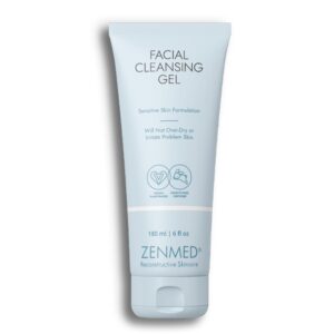 zenmed gentle facial cleanser 6 oz for women and men - all-in-one cleanser face wash | hydrating cleanser & gel cleanser for sensitive skin | natural, organic facial wash - usa made