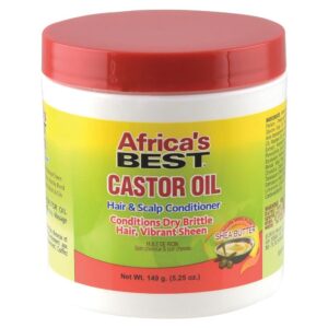 africa's best castor oil hair & scalp conditioner, lightweight formula, conditions and moisturizes scalp, fortifies your hair, for all hair types & styles, 5.25oz