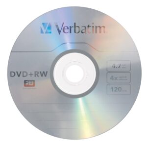 verbatim dvd+rw 4.7gb 4x with branded surface - 1pk jewel case