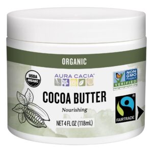 aura cacia natural cocoa butter, 4 ounce (113 g)