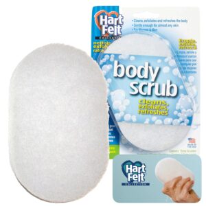 hartfelt bath sponge | soft exfoliating body sponge for dead skin | chemical-free bath scrubber for body | cleanses skin from dirt & excess oil | made in usa - 1 count