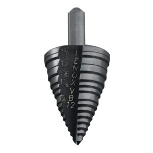 lenox step drill bit, 7/8-inch to 1-3/8-inch with 3/8-inch shank (30912vb12)