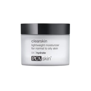 pca skin clearskin lightweight face moisturizer for oily skin, daily hydrating facial moisturizer for oily, acne-prone, and sensitive skin, quick absorbing, reduces discolorations, 1.7 oz jar