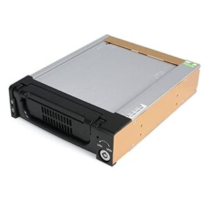 startech.com 5.25 in rugged sata hard drive mobile rack drawer - aluminum removable hard drive bay (drw150satbk),black