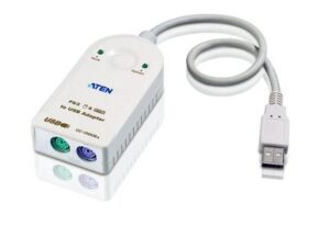 aten usb to ps/2 keyboard & mouse converter uc100kma (off white)