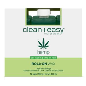 clean + easy roll-on refill for large cartridge, depilatory soothing wax for leg and arm hair removal, simple & easy to use