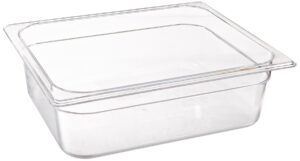 rubbermaid commercial products cold food insert pan for restaurants/kitchens/cafeterias, 1/2 size, 4 inches deep, clear (fg124p00clr)