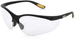 dewalt dpg59 reinforcer rx bifocal safety glass - black frame/clear lens, 1.5 diopter with protective sleeve