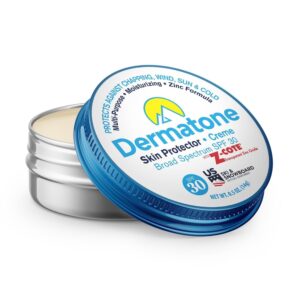 dermatone skin protector w/zinc | skin balm for face & lips | barrier cream for sun, wind & cold | spf 30 zinc sunscreen | moisturize, heal & repair dry skin, 0.5 oz