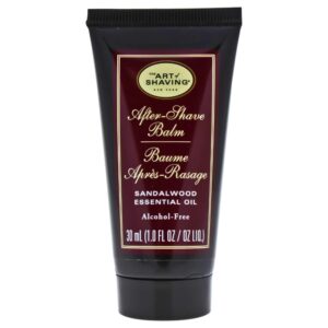 the art of shaving after-shave balm for men - face moisturizer, clinically tested for sensitive skin, sandalwood, 1 fl oz