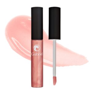 gabriel cosmetics lip gloss, natural lipgloss, paraben free, vegan, gluten-free,cruelty-free, non gmo, high performance and long lasting, infused with jojoba seed oil and aloe, .27 fl oz. (ambrosia)