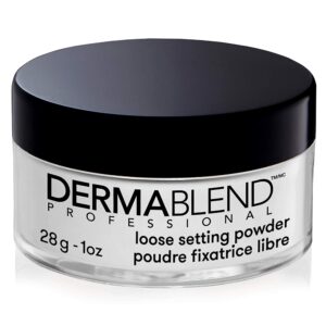 dermablend loose setting powder, face powder makeup & finishing powder, mattifying finish and shine control