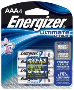 energizer l92bp-4 ultimate lithium aaa batteries, world’s longest-lasting aaa battery in high-tech devices (4 pack)