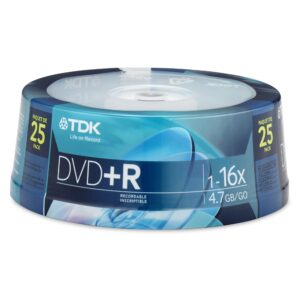 tdk 25 pack of dvd+r cakebox