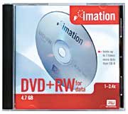 dvd+rw re-writable, 4.7gb/120 minutes, silver, jewel case, 5/pack imn16804