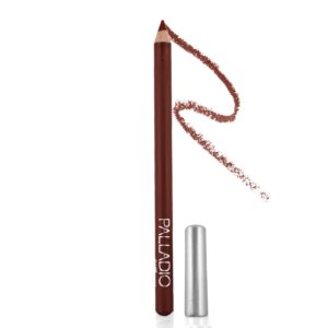 palladio lip liner pencil, wooden, firm yet smooth, contour and line with ease, perfectly outlined lips, comfortable, hydrating, moisturizing, rich pigmented color, long lasting, café