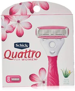 schick quattro for women razor refill cartridges, 8 cartridges