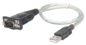 manhattan usb to serial converter connects one serial device to a usb port (205146)