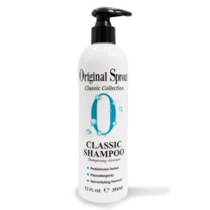 original sprout classic shampoo for all hair types, sulfate free and vegan shampoo, 12 oz. bottle