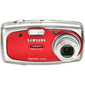 samsung digimax u-ca5 5mp digital camera with 3x optical zoom (red)