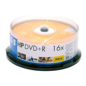 hp dr16025cb 4.7gb 16x dvd (25-ct cake box spindle)