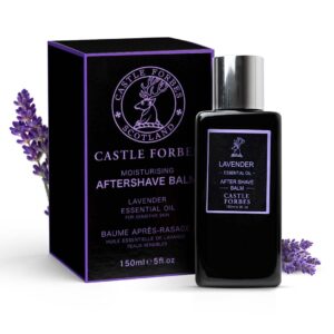 castle forbes lavender aftershave balm for men, 5 fl.oz. | moisturizing after shave lotion w/ essential oils | soothing & refreshing face balm | alcohol free post shave skincare for all skin types