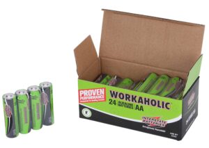 interstate batteries aa alkaline battery (24 pack) all-purpose 1.5v high performance batteries - workaholic (dry0070)