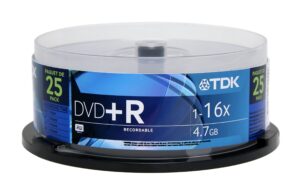 tdk 4.7gb 16x dvd+r (25 pack)