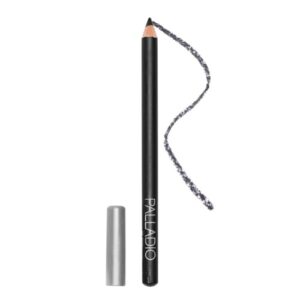 palladio wooden eyeliner pencil, thin pencil shape, easy application, firm yet smooth formula, perfectly outlined eyes, contour and line, long lasting, rich pigment, black