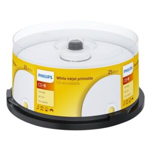 philips - 25 x cd-r - 700 mb (80min) 52x - ink jet printable surface - storage media