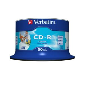 verbatim 'super azo' cdr 52x printable spindle 50 no 43438