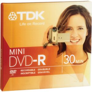 tdk mini dvd-r blank - 1.4 gb 30 minute camcorder recording dvd 80mm