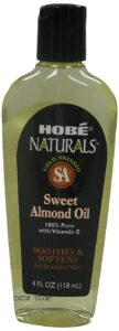 hobe naturals sweet almond oil, 4 fluid ounce