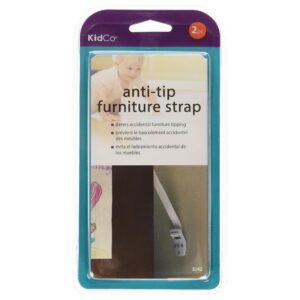 kidco anti-tip furniture straps - anti tip safety straps, tv & furniture straps for child safety, two pack, white