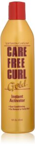 softsheen-carson care free curl gold instant activator, for natural and curly hair, softens and hydrates, moisturizes hair and great for easy combing, 16 fl oz