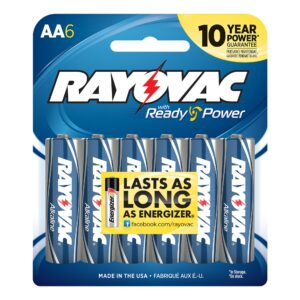 rayovac aa alkaline batteries, 815-6f, 6-pack