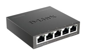 d-link ethernet switch, 5 port gigabit unmanaged metal desktop plug and play compact (dgs-105),black