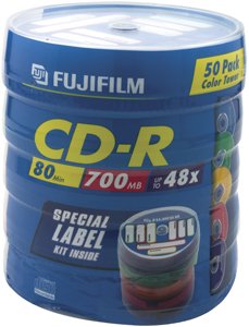 fuji film 80 mb cd-r color tower spindle