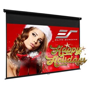 elite screens manual series, 150-inch 16:9, pull down manual projector screen with auto lock, movie home theater 8k / 4k ultra hd 3d ready, 2-year warranty, m150uwh2