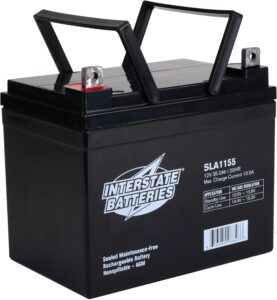 interstate batteries 12v 35ah battery (flag terminal) sla agm vrla rechargeable replacement for ups backup power, emergency lighting, lawn mower, solar power (sla1155)