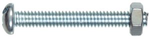 the hillman group 7653 round head combo machine screw with nut, 6-32-inch x 3/4-inch, 10-pack, 0.75 inches, chrome