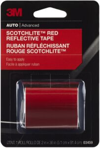 3m scotchlite red reflective tape, 03459, 2 in x 36 in, 1 roll