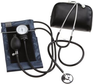 adc prosphyg 780, manual home blood pressure kit with proscope 660 stethoscope, self-adjusting adult navy bp cuff, carrying case