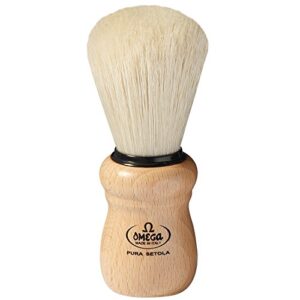 omega light wooden handle boar hair shaving brush