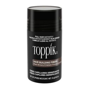 toppik hair building fibers, medium brown, 12g fill in fine or thinning hair instantly thicker, fuller looking hair 9 shades for men & women