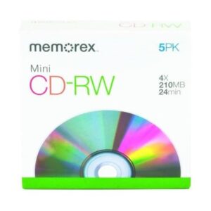 memorex 4x 8cm rewritable pocket cd-rw in paper box